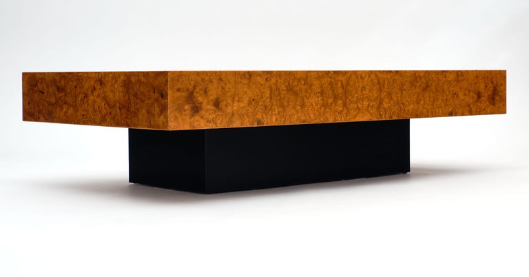 Midcentury Burl Ash Coffee Table at 1stDibs