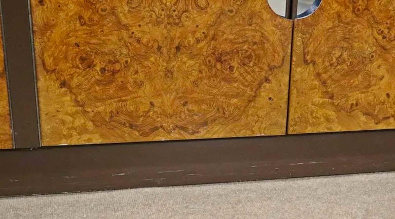 Mid-Century Burl Cabinet For Sale at 1stDibs