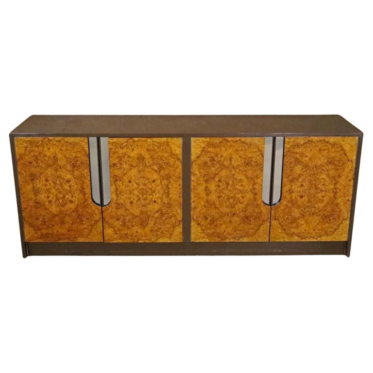 Mid-Century Burl Cabinet For Sale at 1stDibs