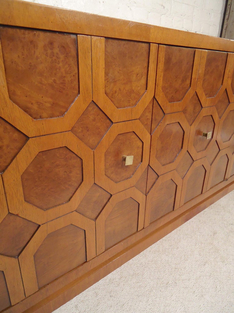 Midcentury Burl Wood Cabinet at 1stDibs