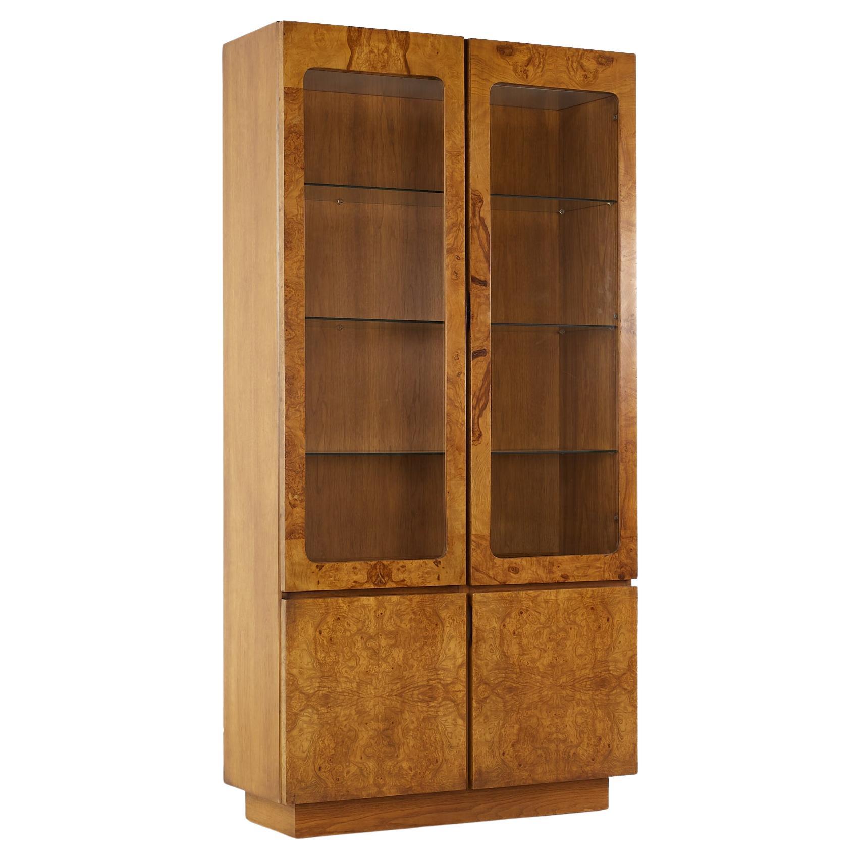 Antique American Tiger Oak Bow Front China, Display, Curio Cabinet at ...