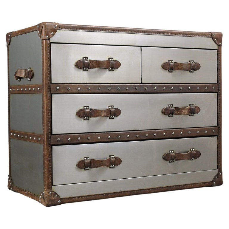 Mid-Century Campaign Chest of Drawer at 1stDibs