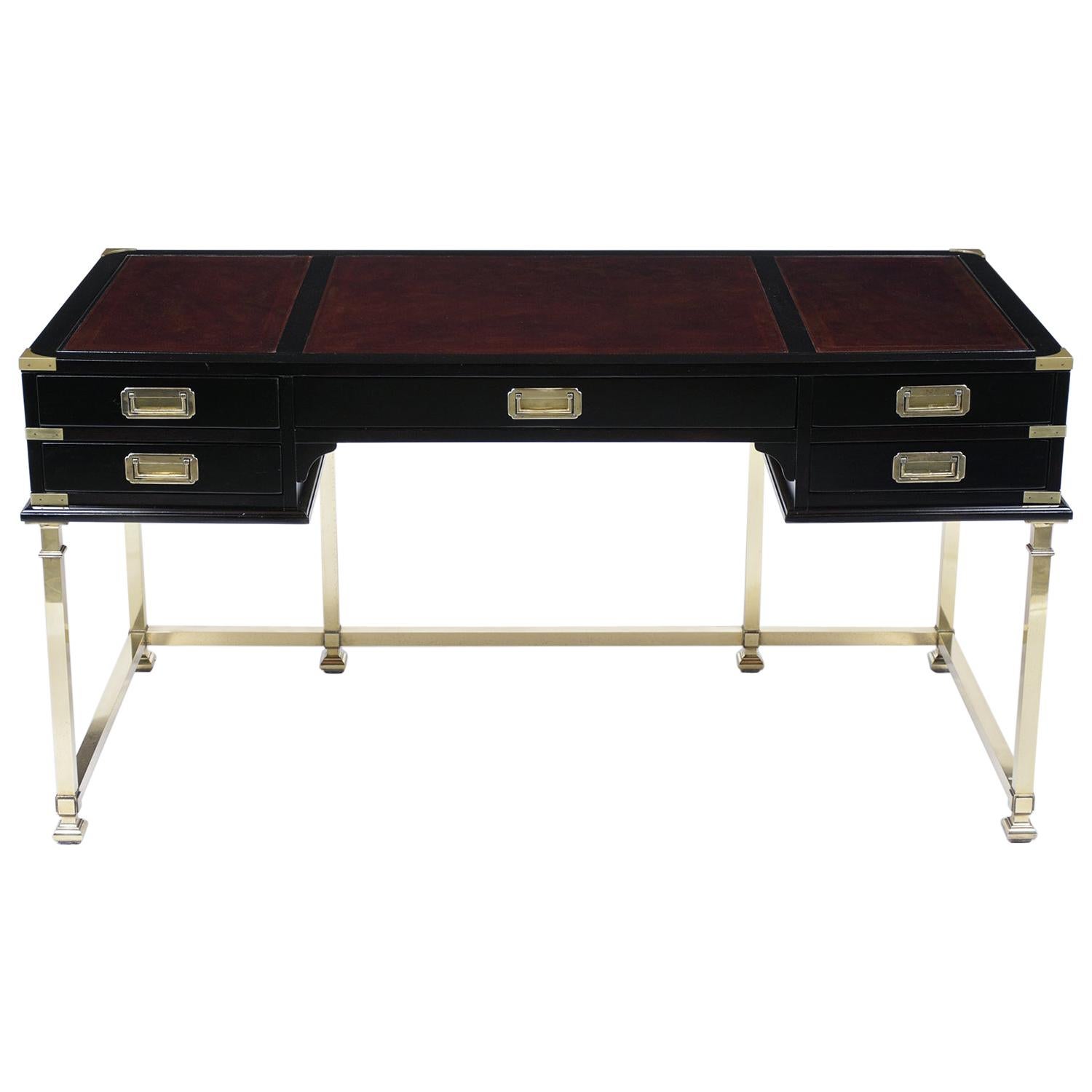 Theodore Alexander Military Campaign Extending Desk Table Bureau Nice ...