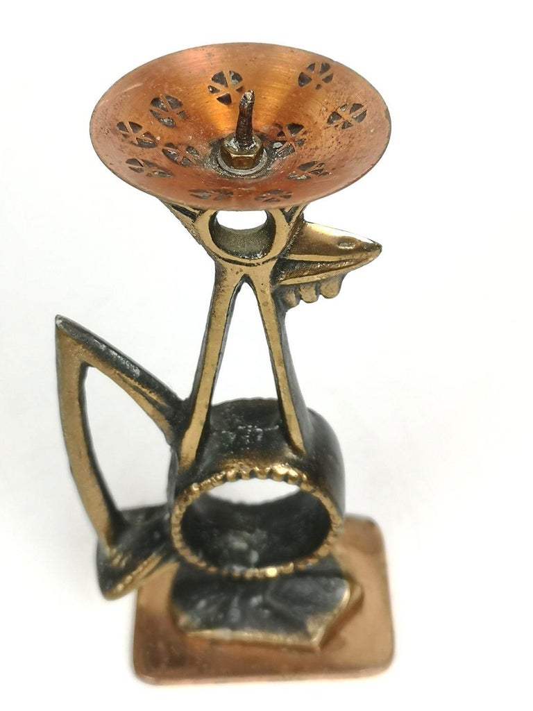 Mid-Century Candlestick Rooster Figure 1970s For Sale at 1stDibs