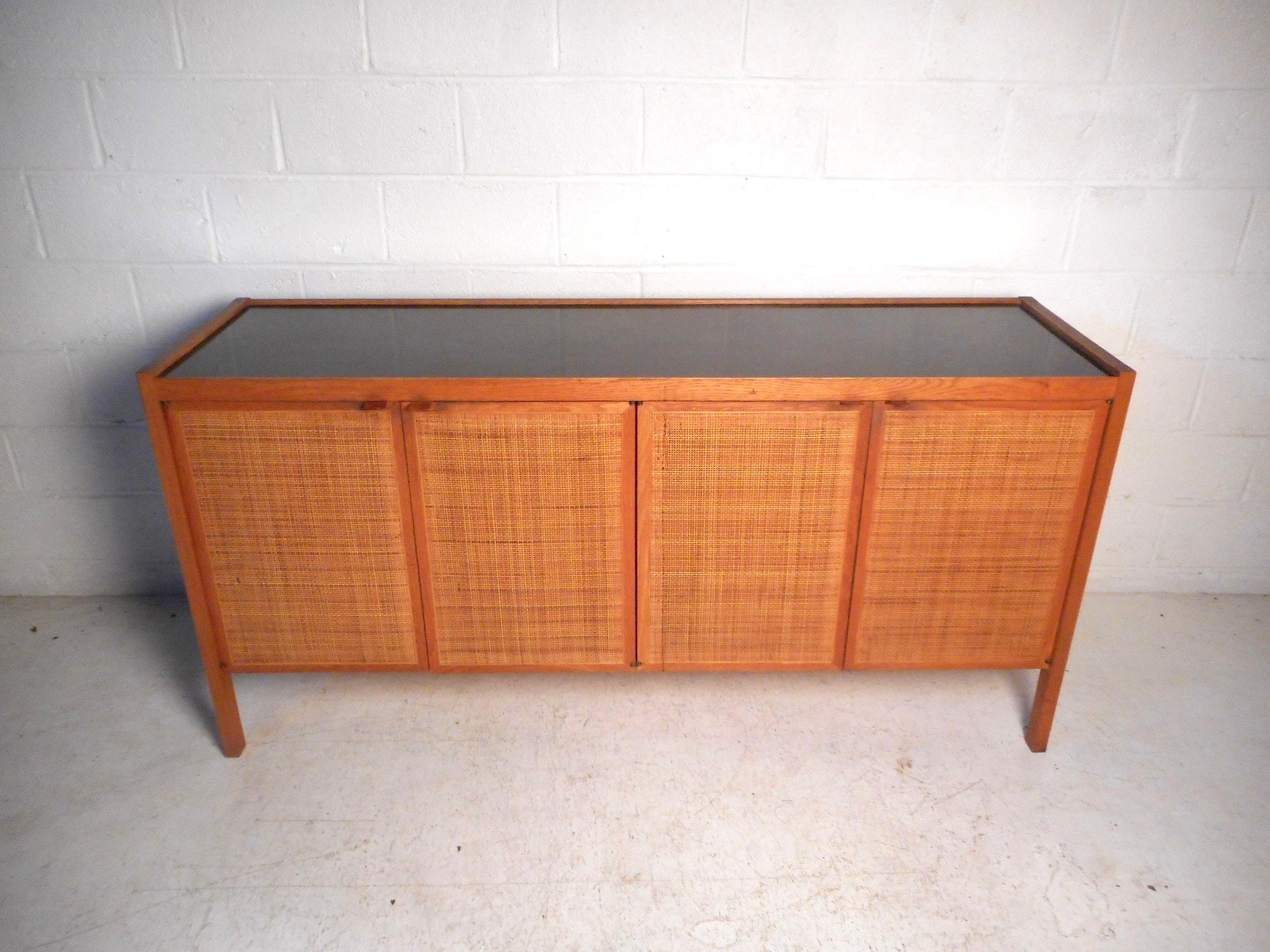 Midcentury Cane Front Credenza For Sale at 1stDibs | cane front sideboard