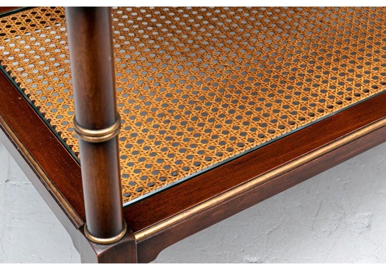 Midcentury Caned Three-Tier Console Table at 1stDibs | caned console table