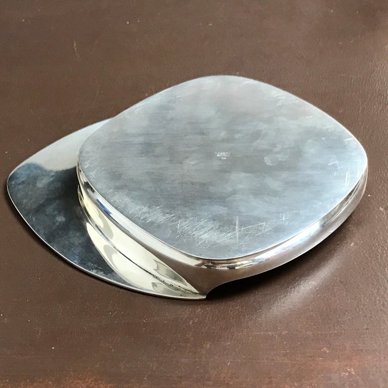 Midcentury Cartier Sterling and Malachite Wine Coaster at 1stDibs