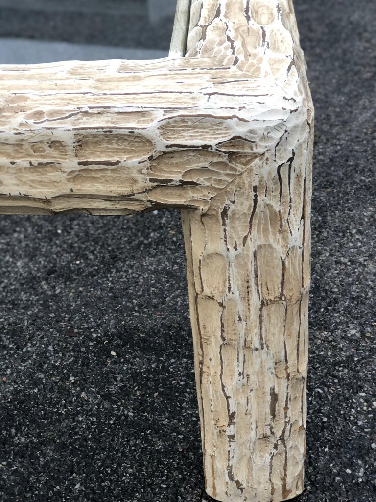 Mid Century Carved and Painted Wood “Bark” Coffee Table For Sale at 1stDibs