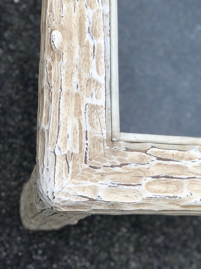 Mid Century Carved and Painted Wood “Bark” Coffee Table For Sale at 1stDibs