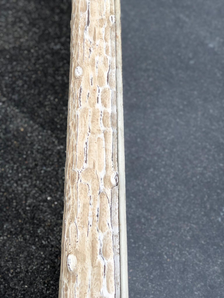 Mid Century Carved and Painted Wood “Bark” Coffee Table For Sale at 1stDibs