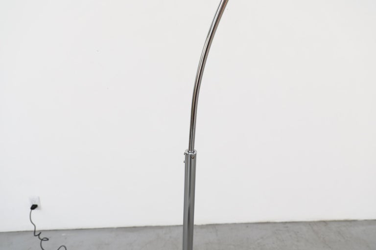 Mid-Century Castiglioni Inspired Standing Arc Lamp with Marble Base For ...
