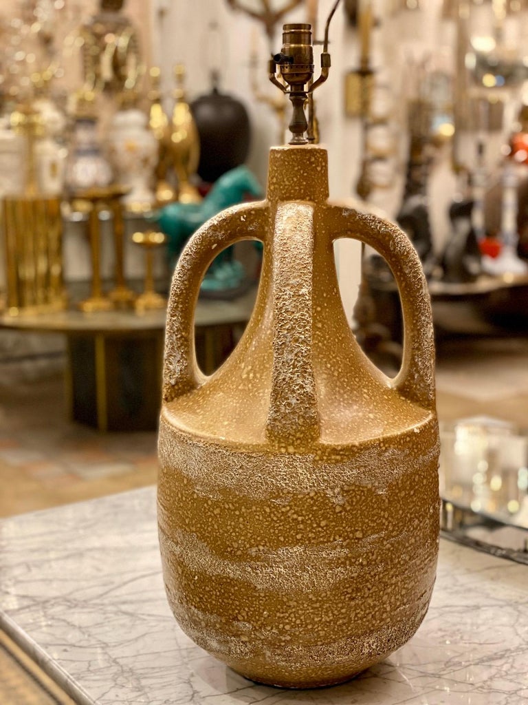 Mid Century Ceramic Amphora Table Lamp For Sale at 1stDibs