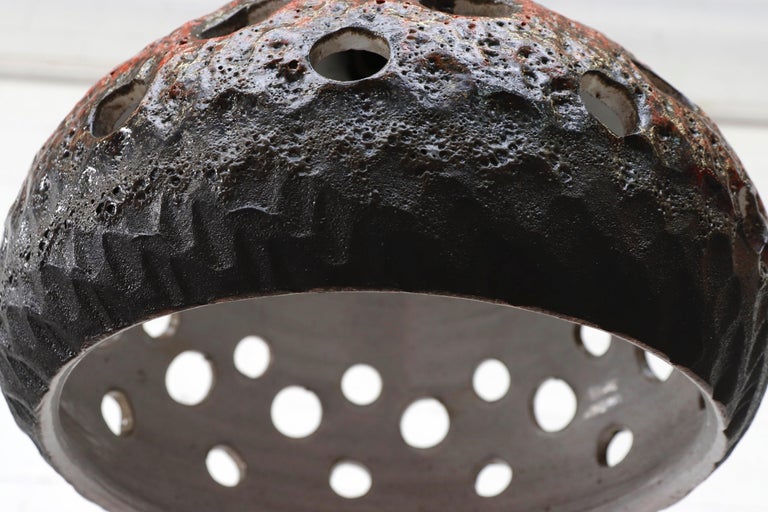 Midcentury Ceramic Bell Shaped Pendant Light with Cut-Outs For Sale at ...