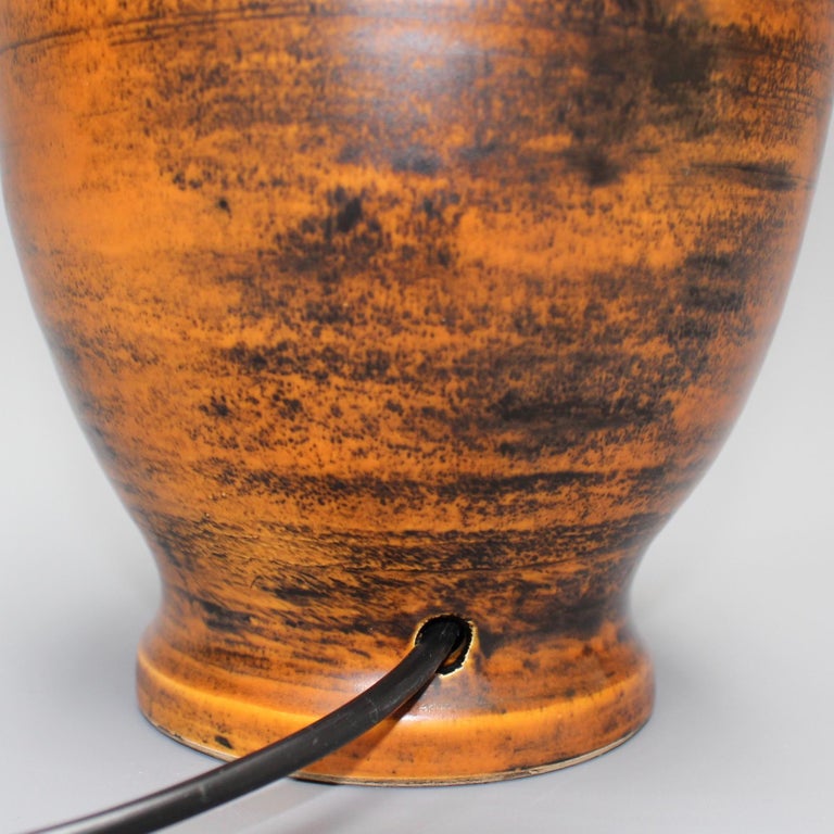 Midcentury Ceramic Burnt-Orange Table Lamp by Jacques Blin, circa 1950s ...