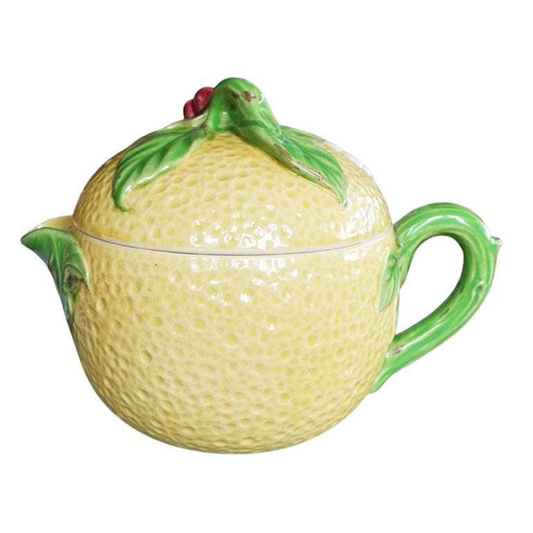 Mid Century Ceramic Lemon Pitcher with Juicer and Lid in Yellow and ...