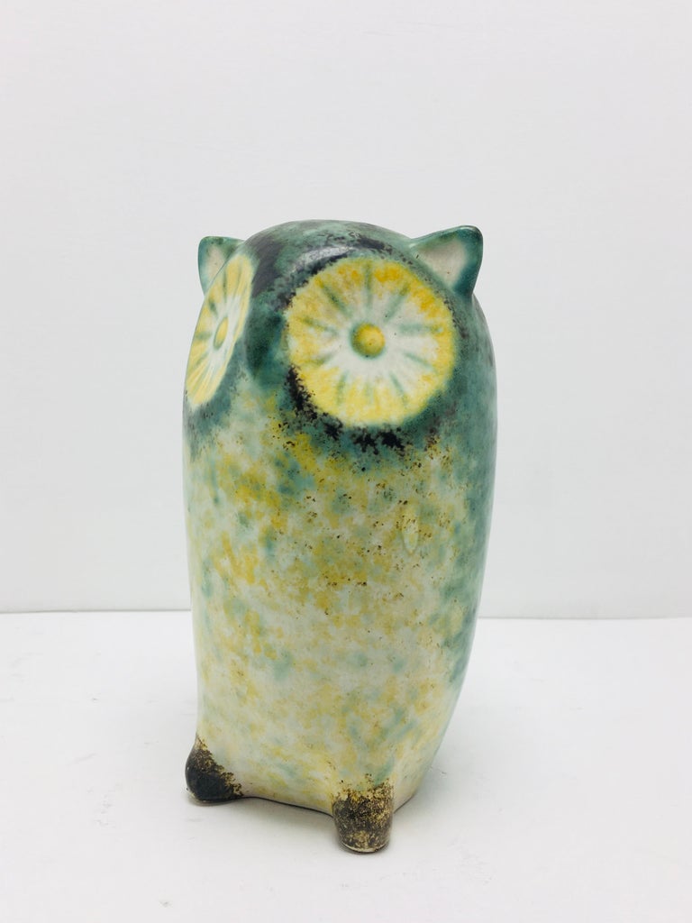 Mid-Century Green Ceramic Owl Sculpture Bird Figure 1960s For Sale at ...
