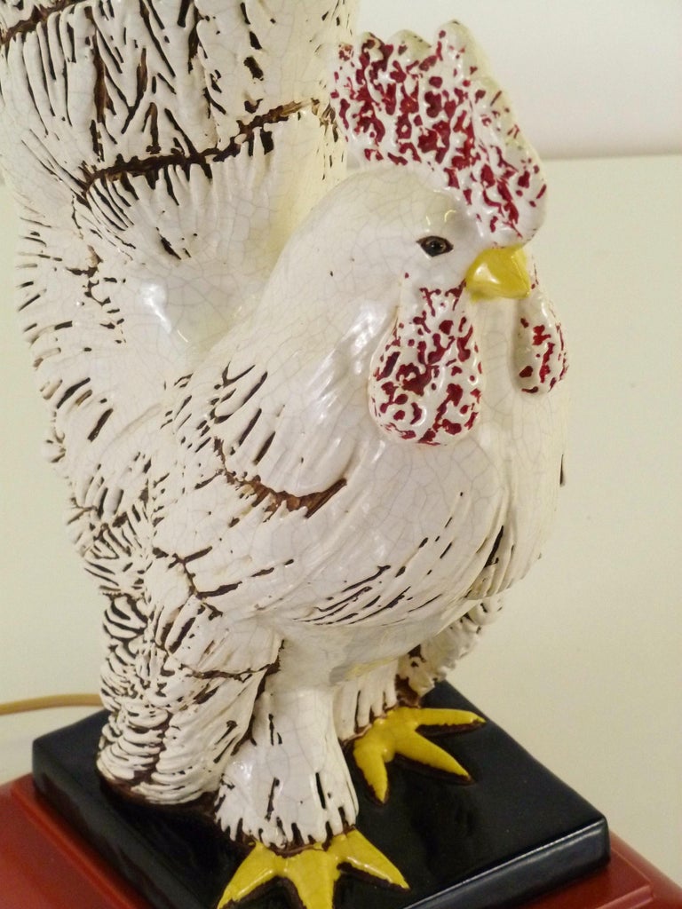 Midcentury Ceramic Rooster Table Lamp USA, 1940s For Sale at 1stdibs