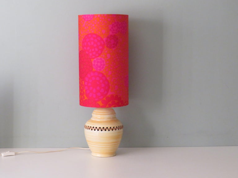 Mid-Century Ceramic Table Lamp with a New Custom Lampshade For Sale at ...