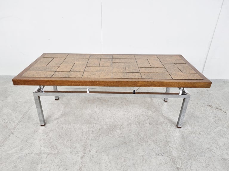 Mid century ceramic tile coffee table, 1960s For Sale at 1stDibs