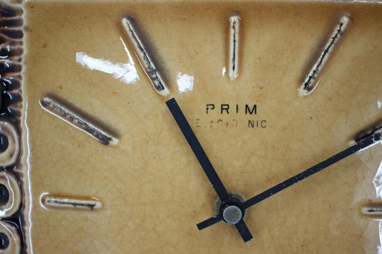 Mid Century Ceramicl Wall Clock by PRIM, Czechoslovakia, 1960s For Sale ...