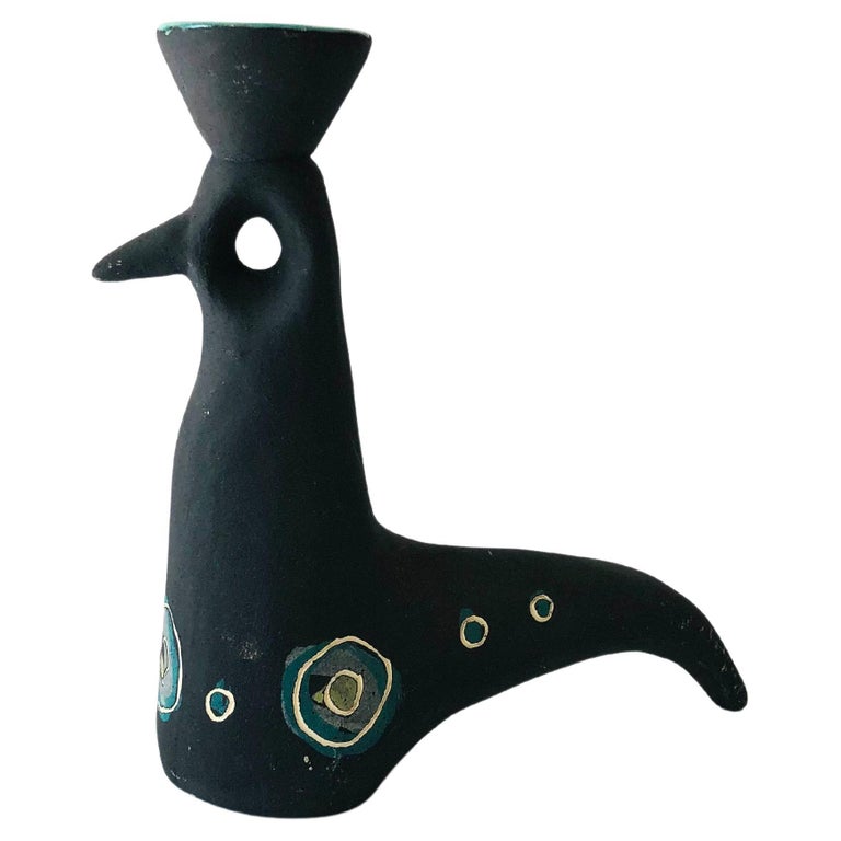 Mid Century Charles and Alice Smith California Pottery Bird Candle Holder For Sale at 1stDibs
