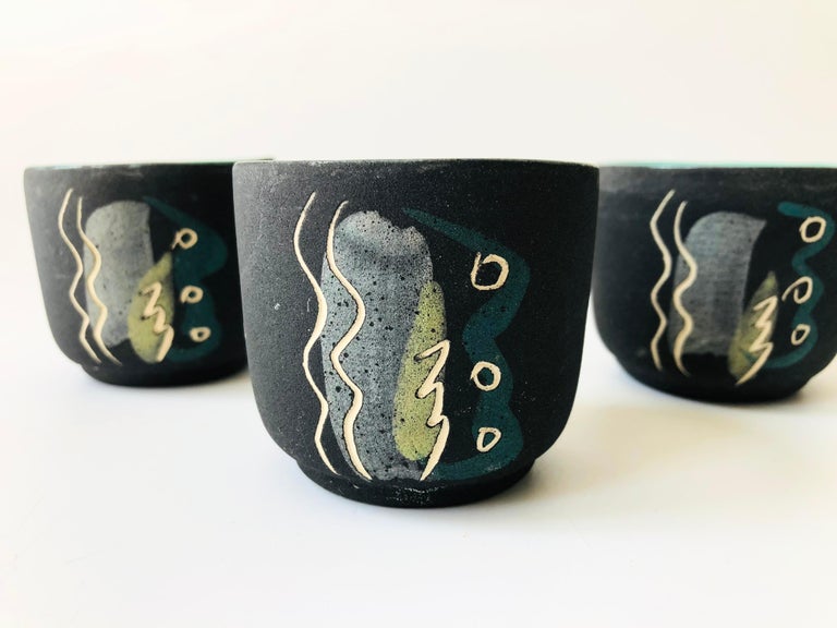 Midcentury Charles and Alice Smith California Pottery Tea Cups, Set of ...