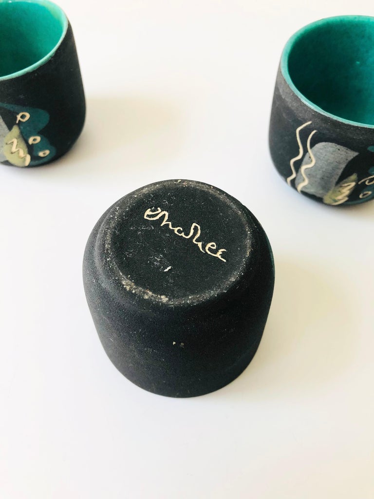 Midcentury Charles and Alice Smith California Pottery Tea Cups, Set of ...