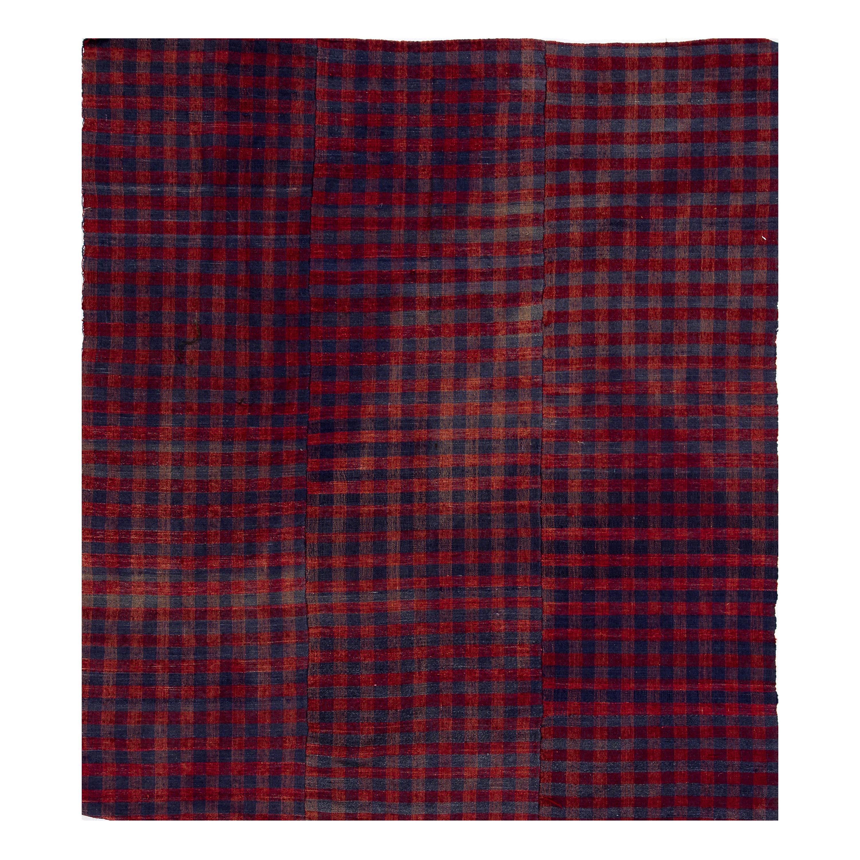 Handwoven Vintage Kilim Rug in Red and Gold Geometric Pattern by Rug ...