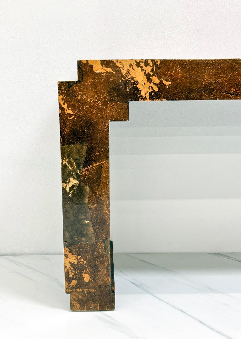 Midcentury Chinoiserie Lacquered Parchment Paper Console Table For Sale ...