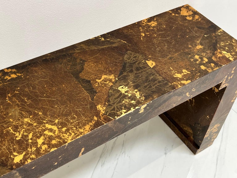 Midcentury Chinoiserie Lacquered Parchment Paper Console Table For Sale ...