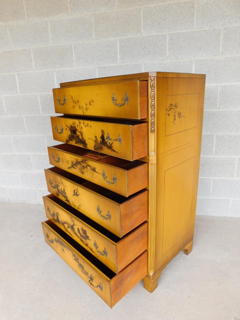 Mid-Century Chinoiserie Paint Decorated Chest by Union National ...