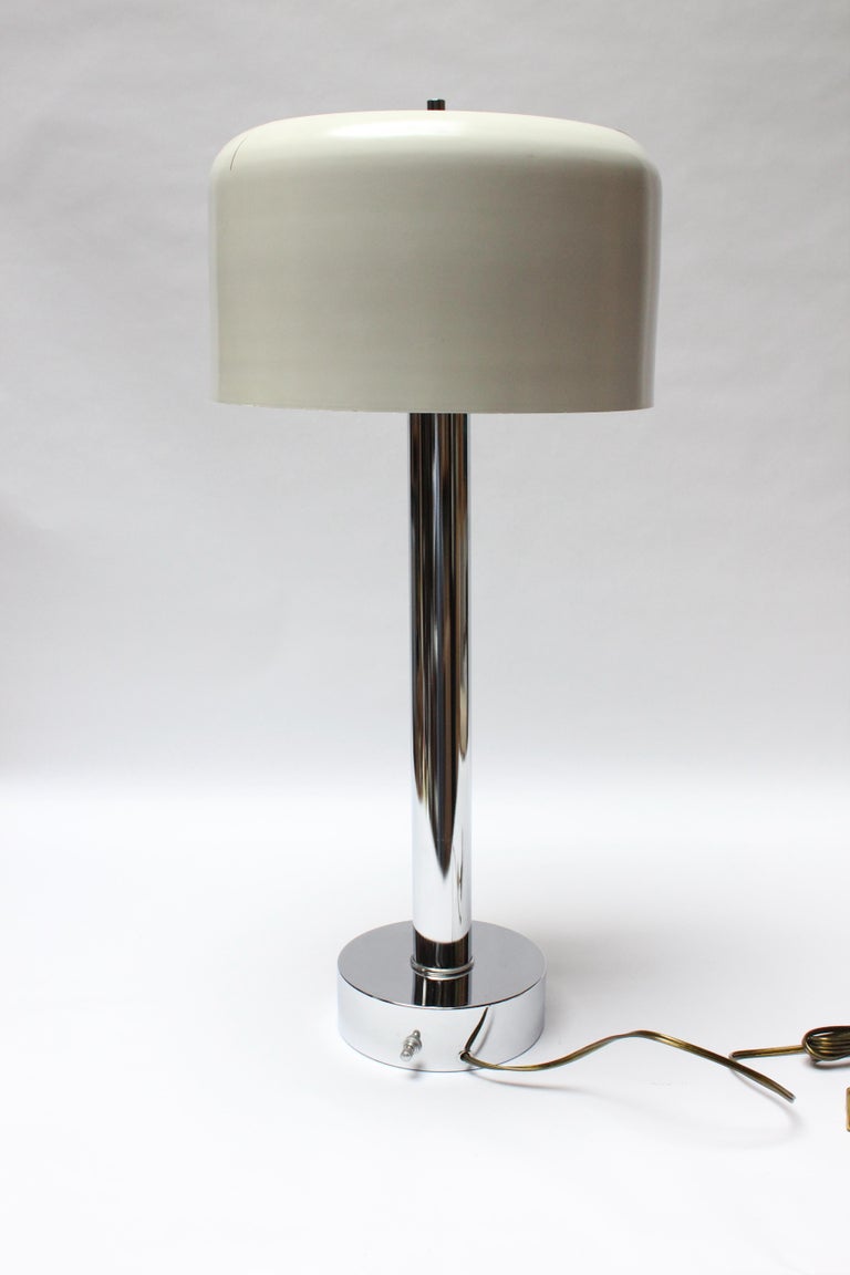 Mid-Century Chrome and Lacquered Aluminum Table Lamp For Sale at 1stDibs