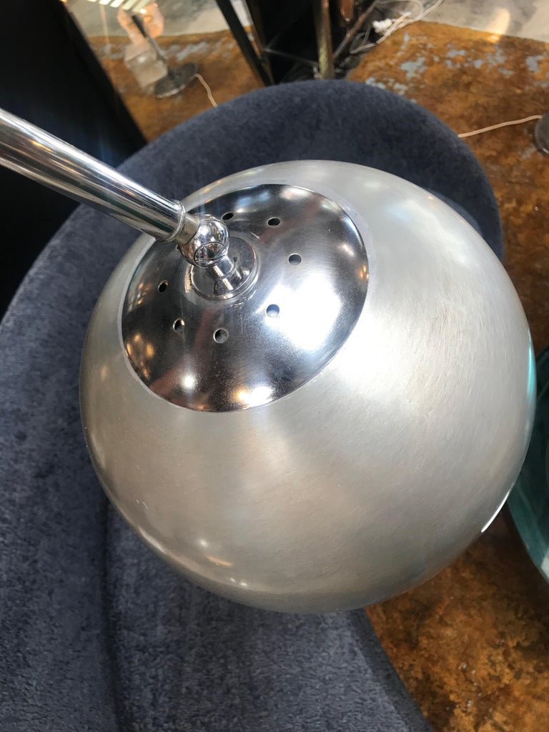 Midcentury Chrome Arc Floor Lamp with Carrara Marble Base, Italy, 1960s ...