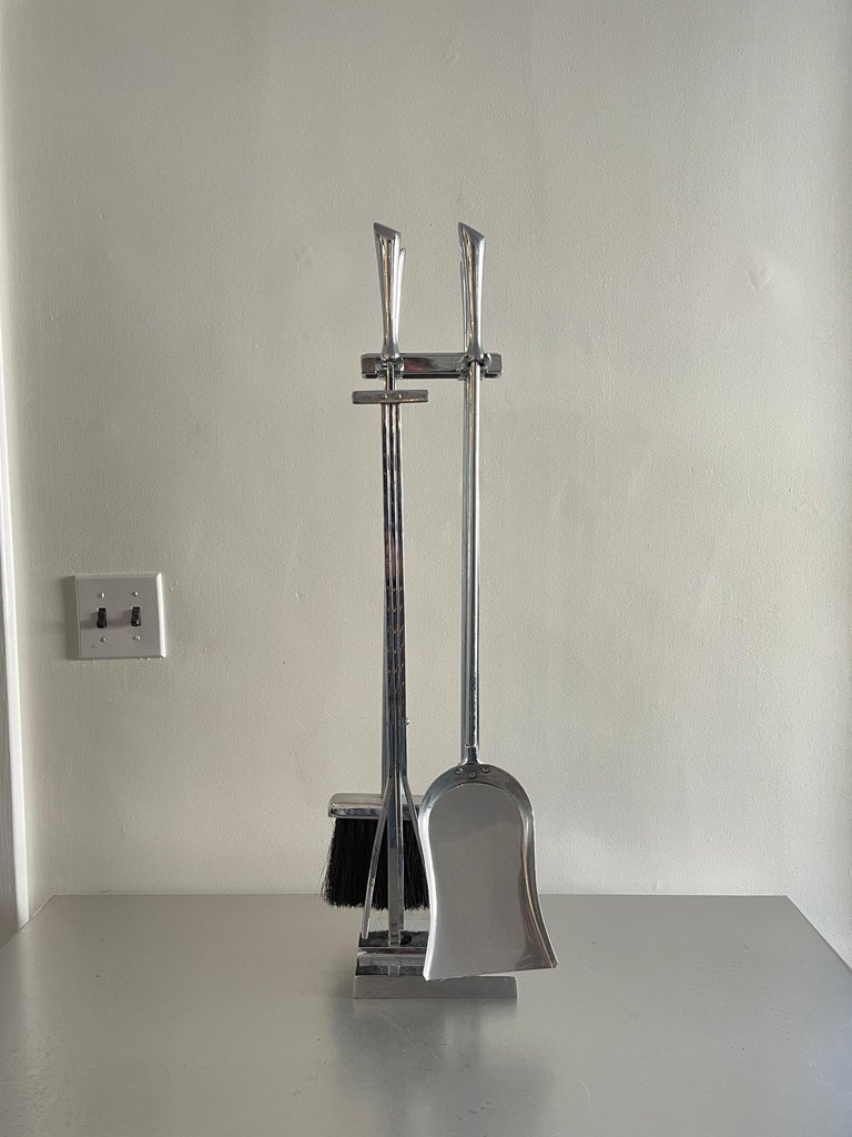 Mid-Century Modern Five-Piece Chrome Fire Place Tool Set For Sale at ...
