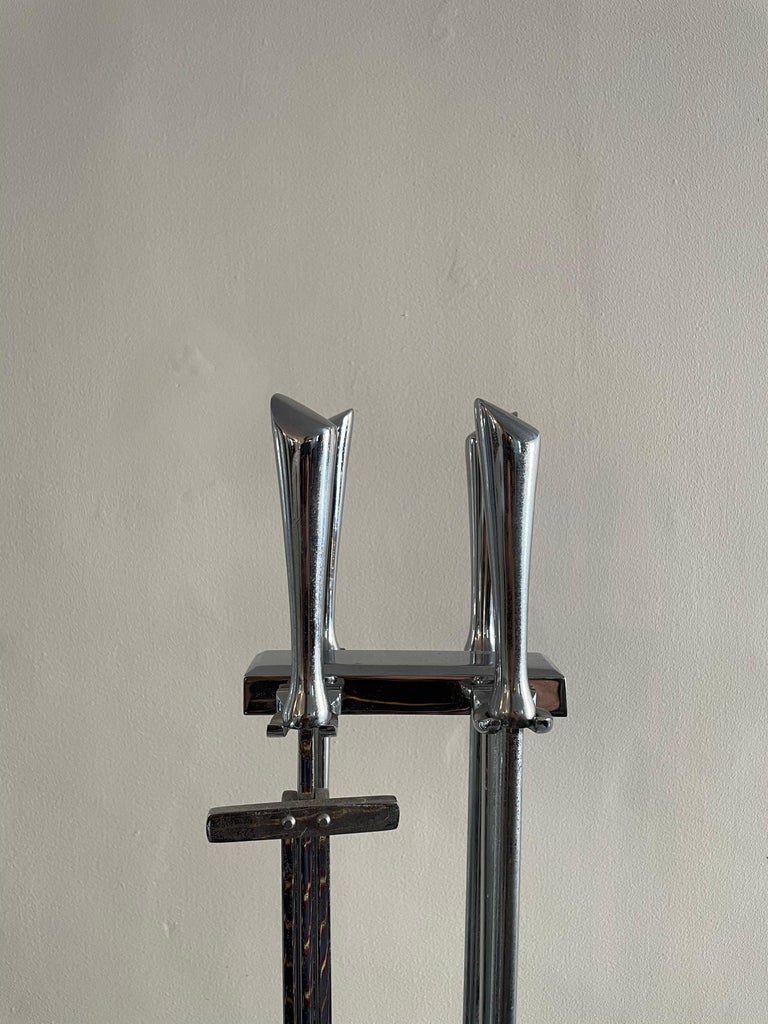 Mid-Century Modern Five-Piece Chrome Fire Place Tool Set For Sale at ...