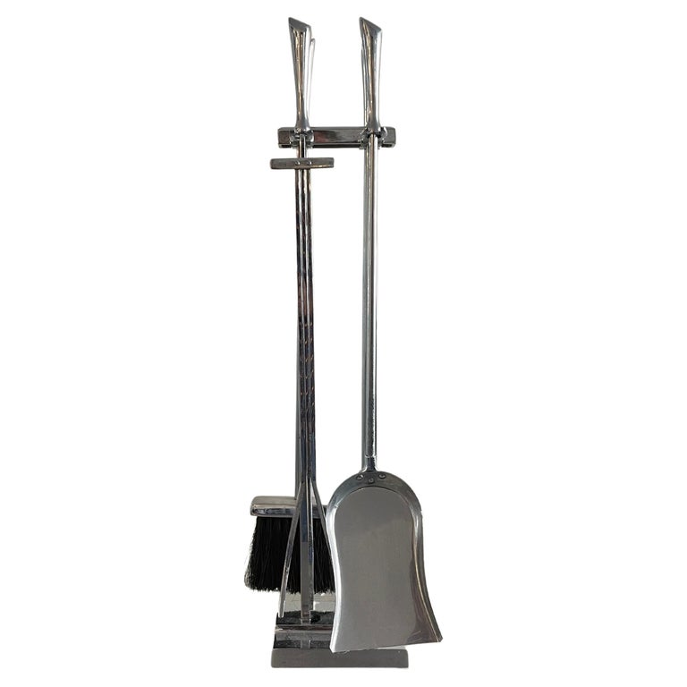 Mid-Century Modern Five-Piece Chrome Fire Place Tool Set For Sale at ...