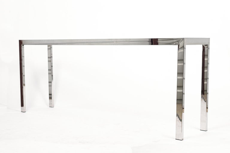 Midcentury Chrome and Glass Sofa Table in the Style of Milo Baughman ...