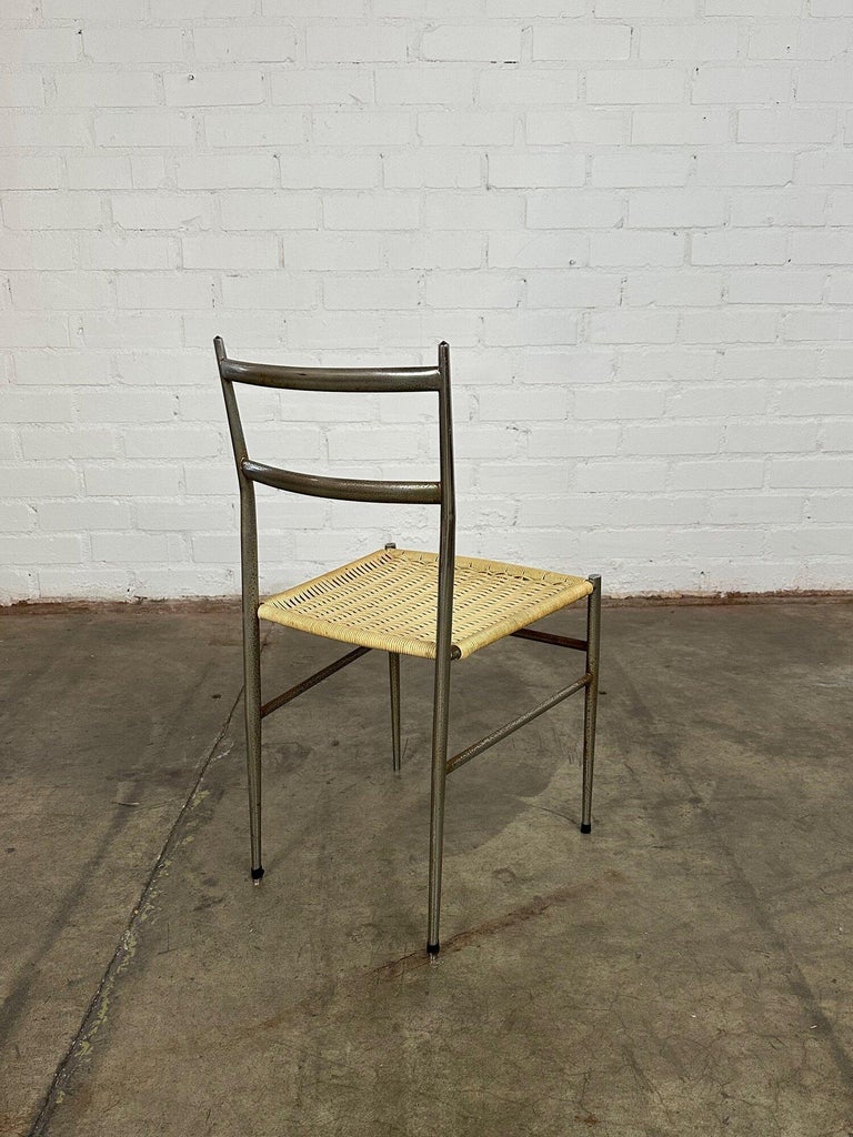 Midcentury Chrome Ladder Back Dining Chair by Gio Ponti For Sale at 1stDibs