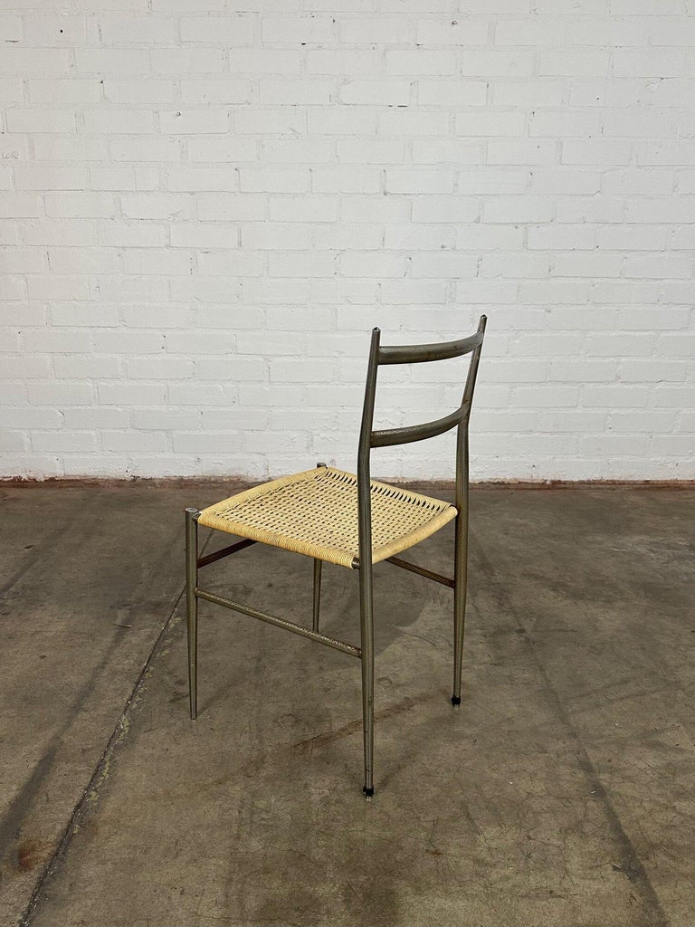 Midcentury Chrome Ladder Back Dining Chair by Gio Ponti For Sale at 1stDibs