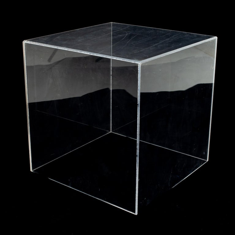 Mid-Century Clear Acrylic Cube Side Table For Sale at 1stDibs | lucite ...