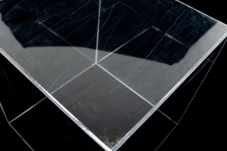 Mid-Century Clear Acrylic Cube Side Table For Sale at 1stDibs | lucite ...