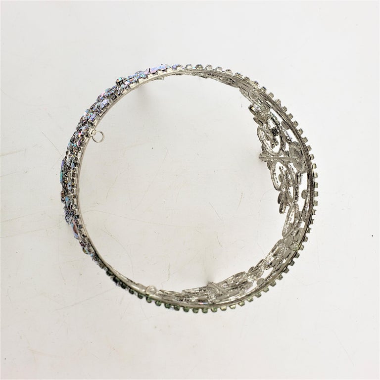 Midcentury Clear Aurora Borealis Prong Set Rhinestone Wedding or ...