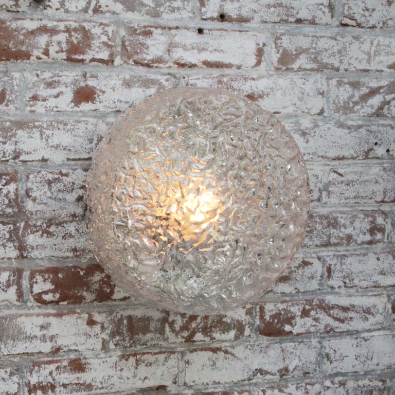 Mid-Century Clear Glass Scone Wal Ceiling Lamp Helena Tynell, Glashütte ...