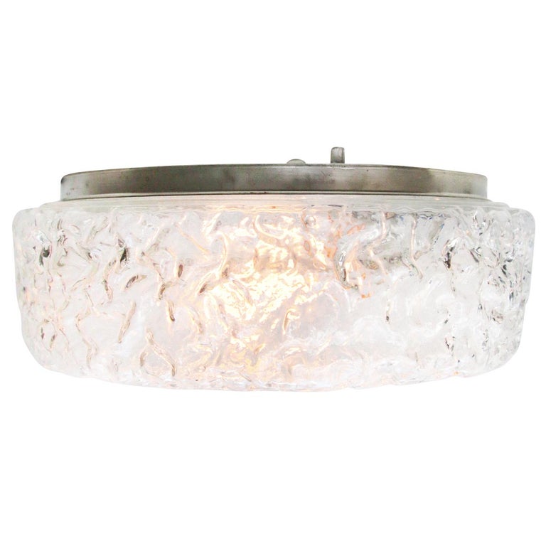 Mid-Century Clear Glass Scone Wal Ceiling Lamp Helena Tynell, Glashütte ...