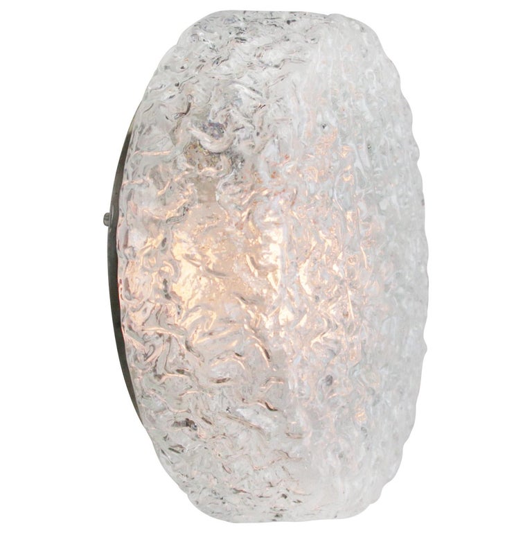 Mid-Century Clear Glass Scone Wal Ceiling Lamp Helena Tynell, Glashütte ...