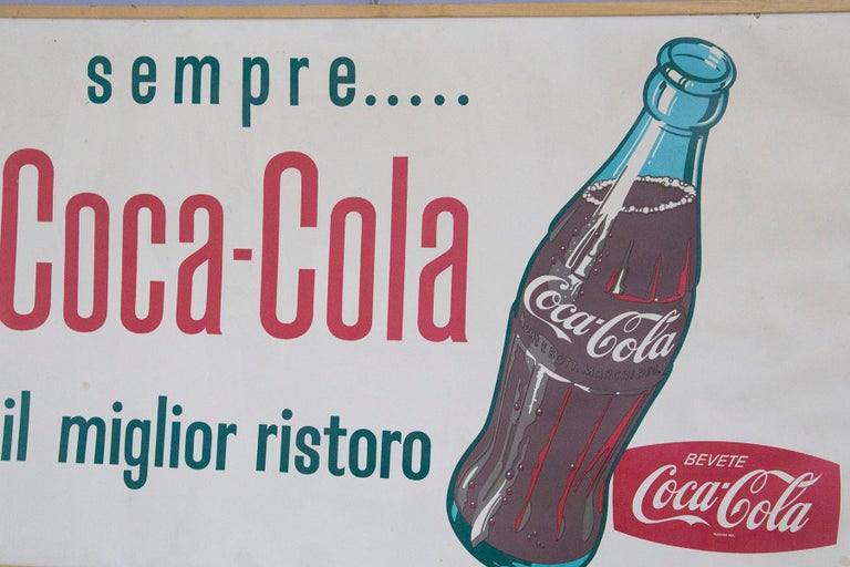 Midcentury Coca Cola Poster For Sale at 1stDibs