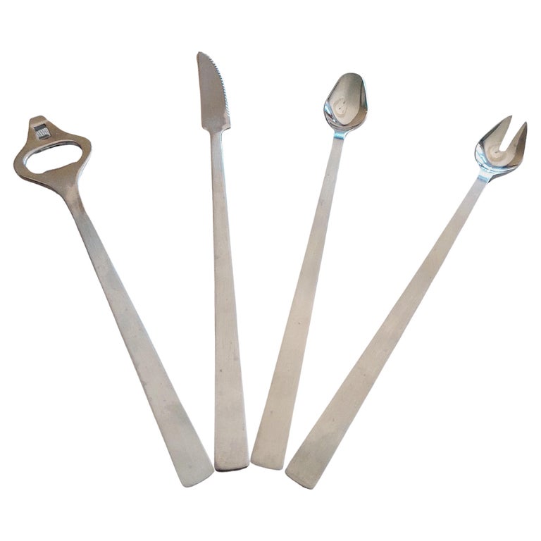 Mid Century Cocktail Bar Set - Vintage 1960s Bartenders Tools Stainless ...