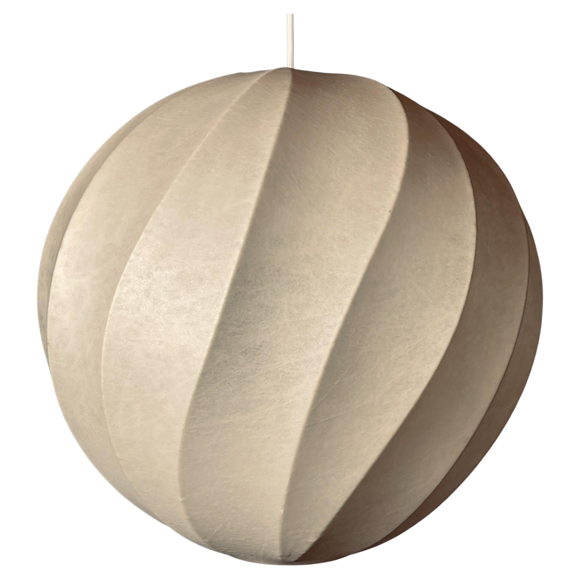 Mid-Century Modern Round Cocoon Pendant Lamp, 1960s, Italy at 1stDibs