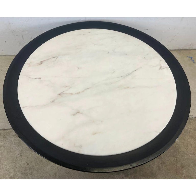 Mid-Century Coffee Circular Stone Top Coffee Table at 1stDibs