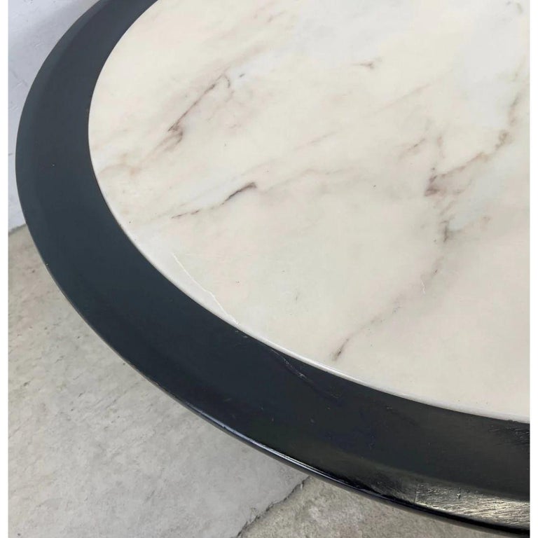 Mid-Century Coffee Circular Stone Top Coffee Table at 1stDibs